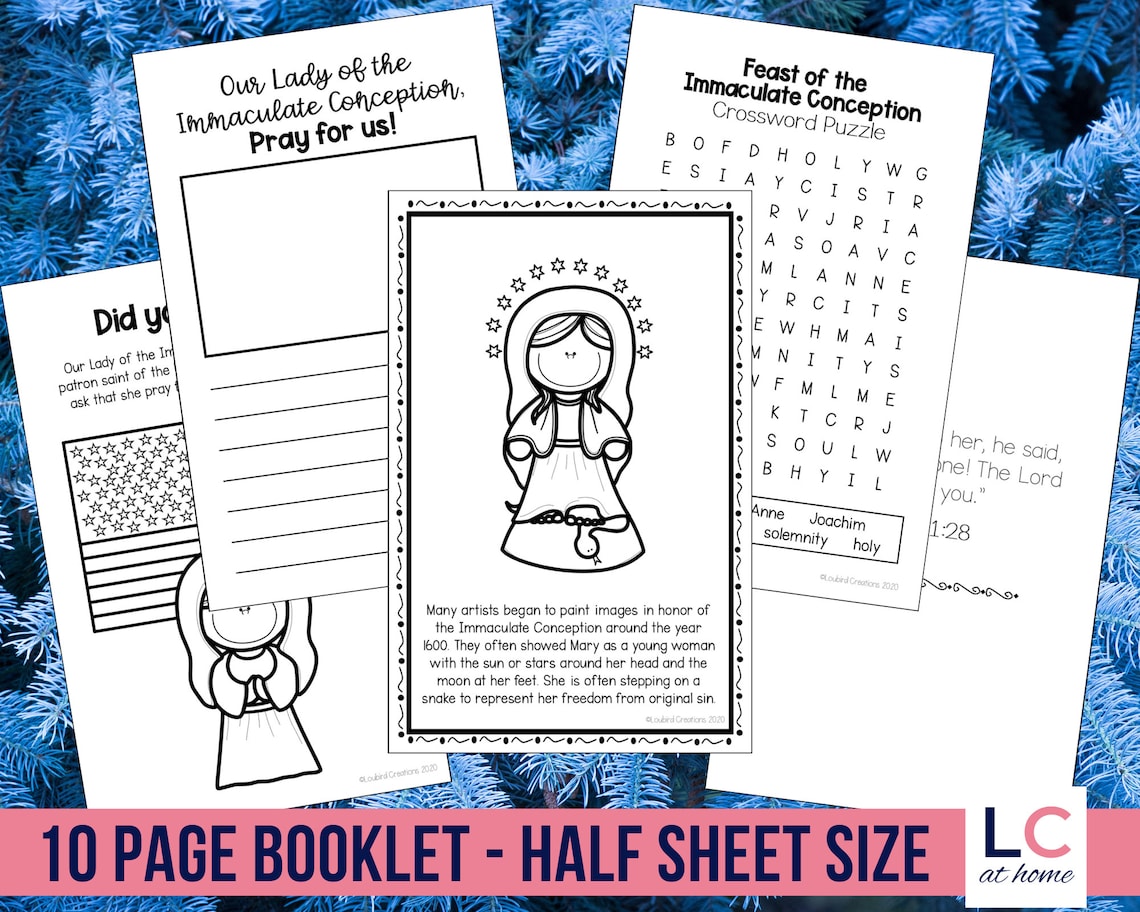 Feast of the Immaculate Conception Printable Activity Booklet for ...
