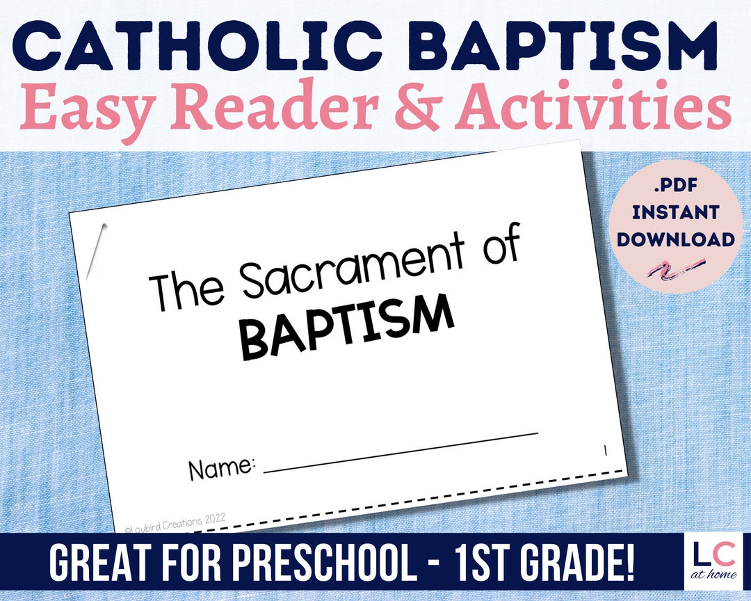 Catholic Baptism Easy Reader Seven Sacraments Activities for Kids ...