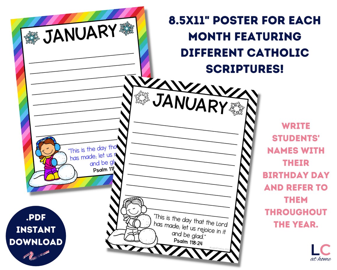 Birthday Blessings Catholic Bulletin Board Set | Back to School ...