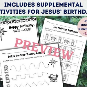 Nativity Easy Reader for Catholic Kids | Jesus Birthday Drawing Tracing ...