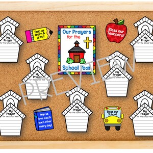 Back to School Prayer Bulletin Board Writing Lesson | Catholic First ...