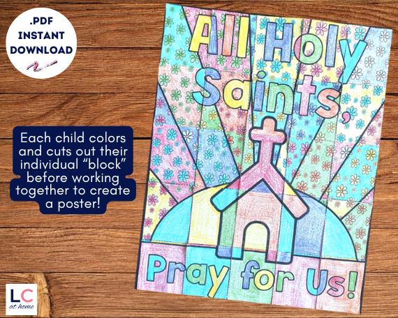 All Saints Day Collaborative Poster for Catholic Kids | Feast of All ...