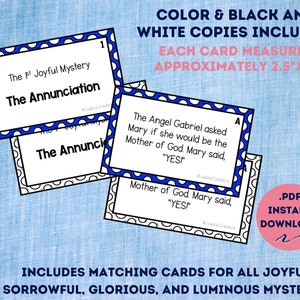 Mysteries of the Holy Rosary Matching Game Activity | Catholic | Rosary ...