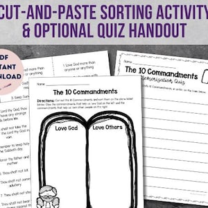 10 Commandments Matching Game | Worksheets for Catholic Kids | Sunday ...