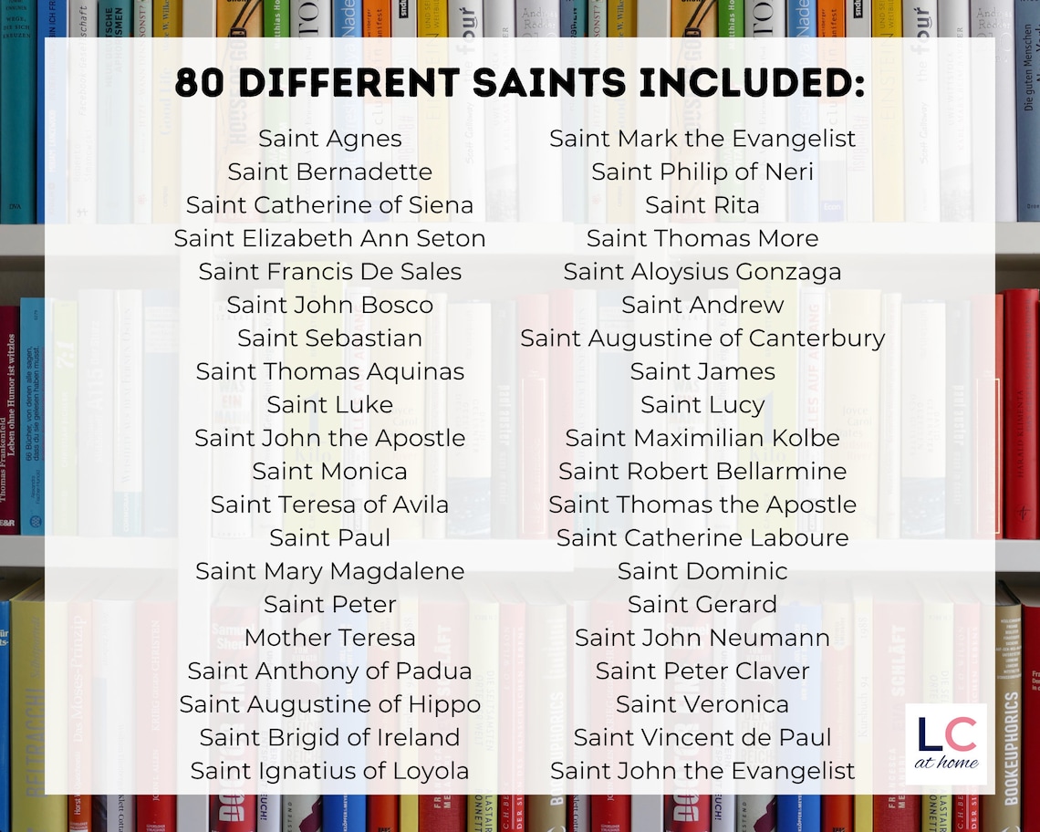 Catholic Saints Printable Bookmarks for Kids | 80 Saints Incentives ...