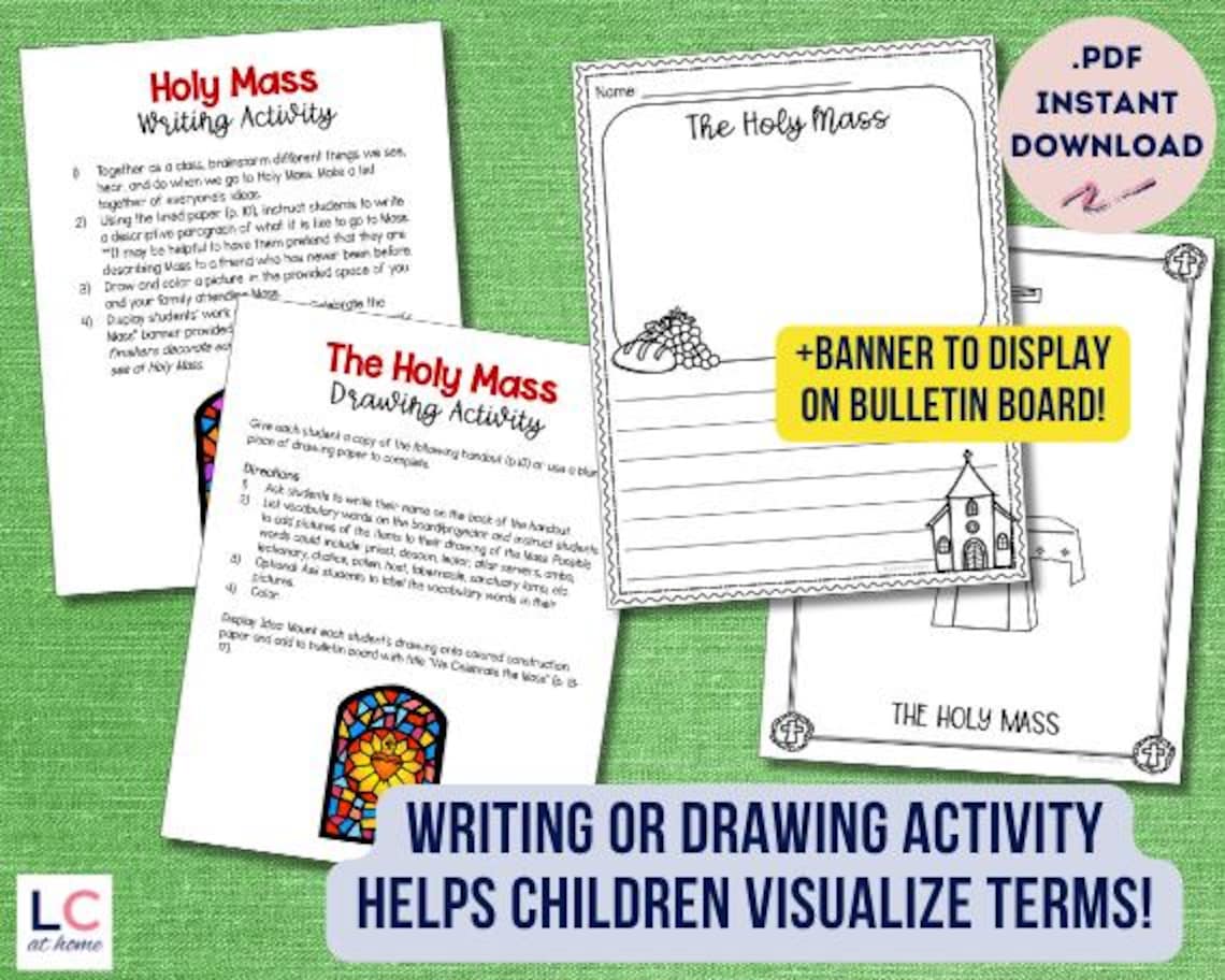 Catholic Mass Vocabulary Activities | First Communion Worksheets ...