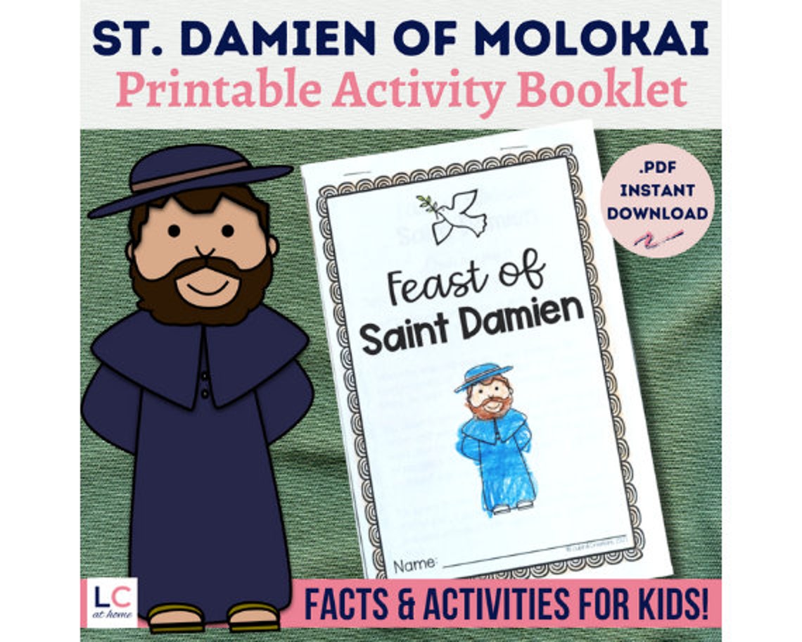 Saint Damien of Molokai Printable Activity Booklet for Catholic Kids ...