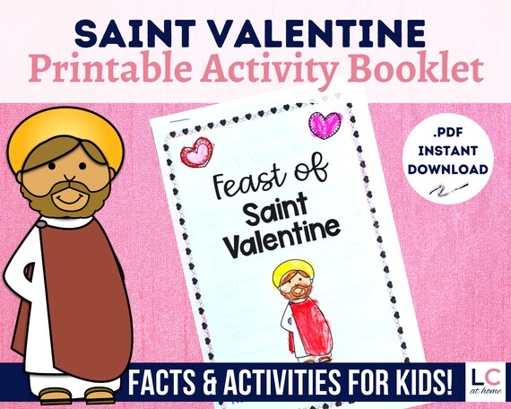 Saint Valentine Printable Activity Booklet for Catholic Kids - Etsy