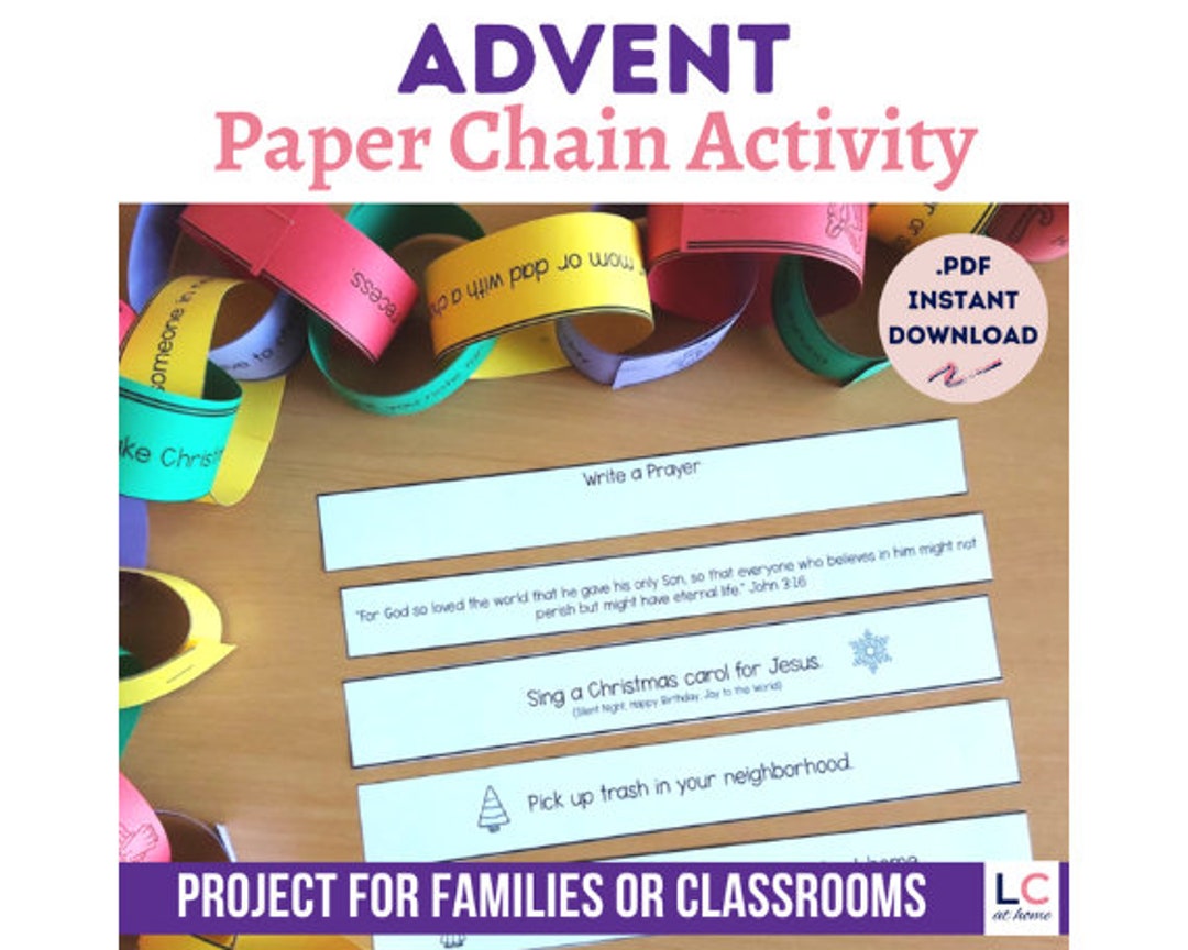 Advent Paper Chain Activity for Kids and Families | Christian Christmas ...