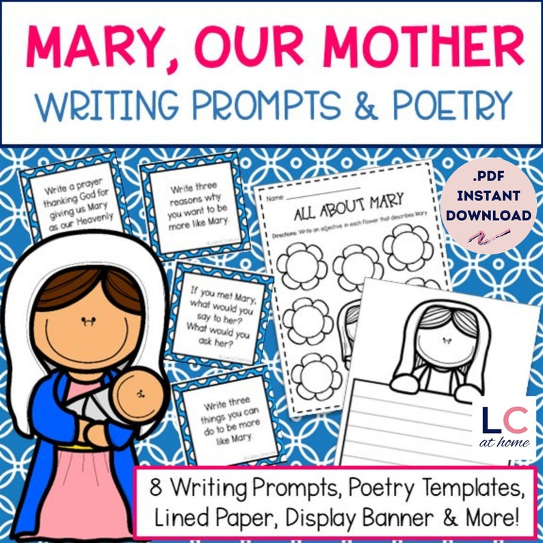 Mary Writing Prompts and Poetry May Catholic Bulletin Board Blessed ...