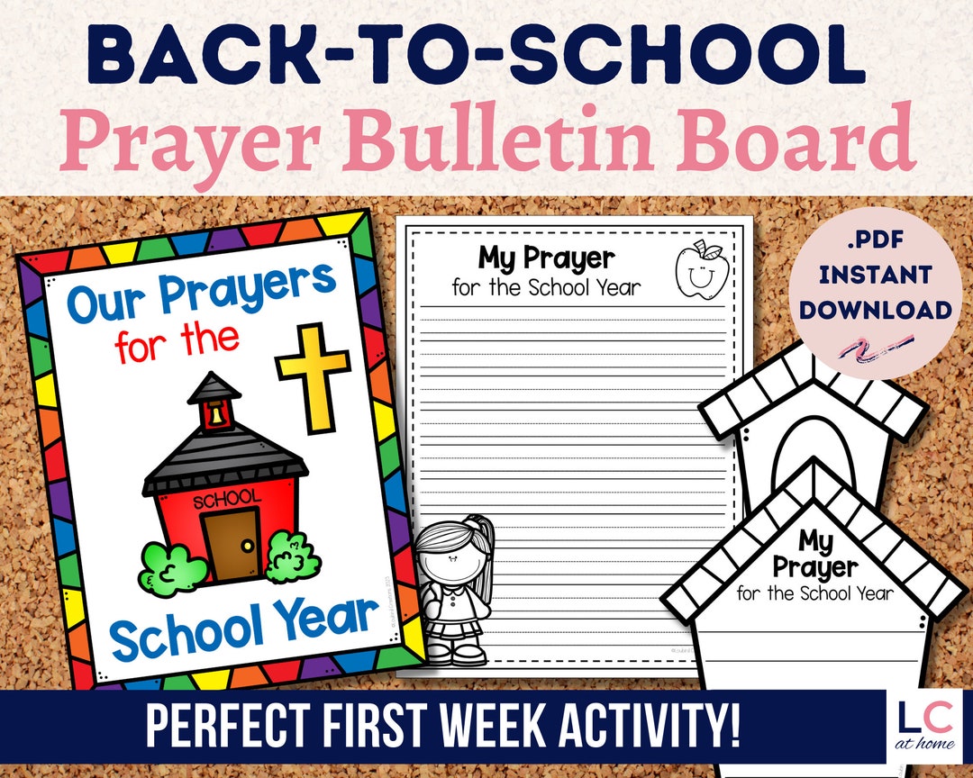 Back to School Prayer Bulletin Board Writing Lesson Catholic - Etsy