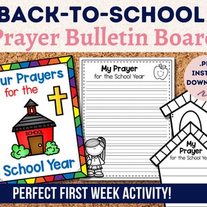 Back to School Prayer Bulletin Board Writing Lesson Catholic - Etsy