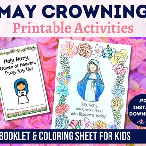 May Crowning Activities and Coloring Sheet for Catholic Kids - Etsy
