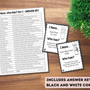 Catholic Saints Trivia Game | All Saints Day I Have Who Has Activity ...