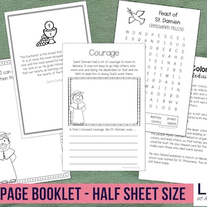 Saint Damien of Molokai Printable Activity Booklet for Catholic Kids ...