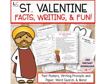 Saint Valentine Writing Activity for Catholic Kids | Story of St ...