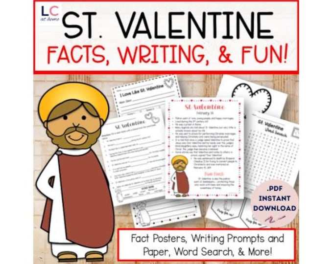 Saint Valentine Writing Activity for Catholic Kids | Story of St ...