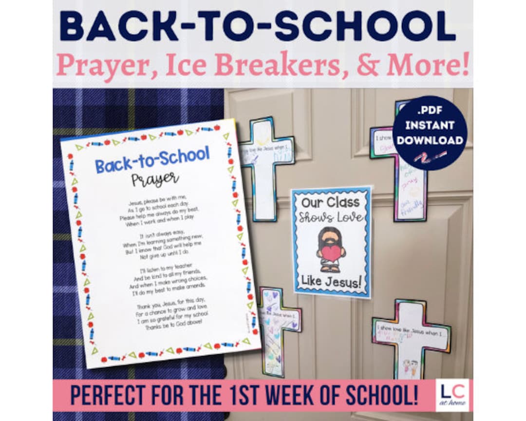 Back to School Prayer Ice Breakers Bulletin Board Activity for the ...