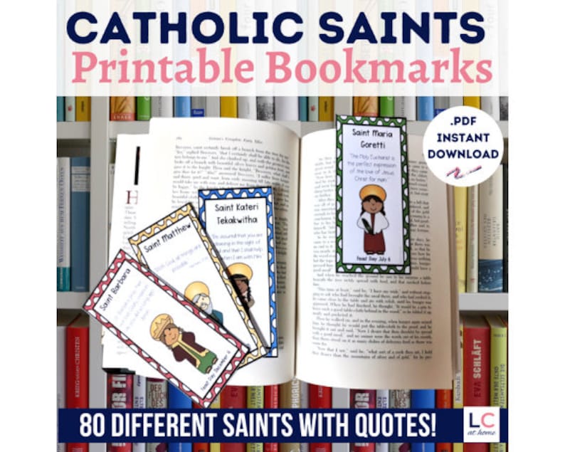 Catholic Saints Printable Bookmarks for Kids | 80 Saints Incentives ...