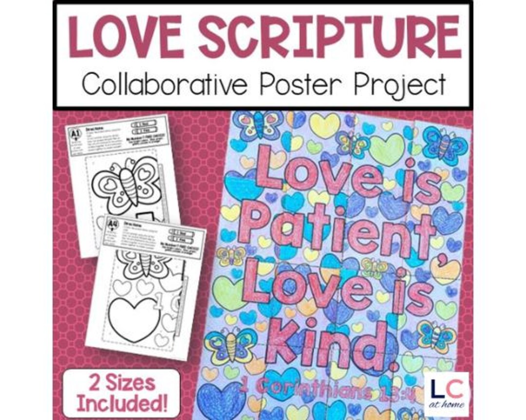 Valentines Day Collaborative Poster | Love Scripture Coloring Pages ...