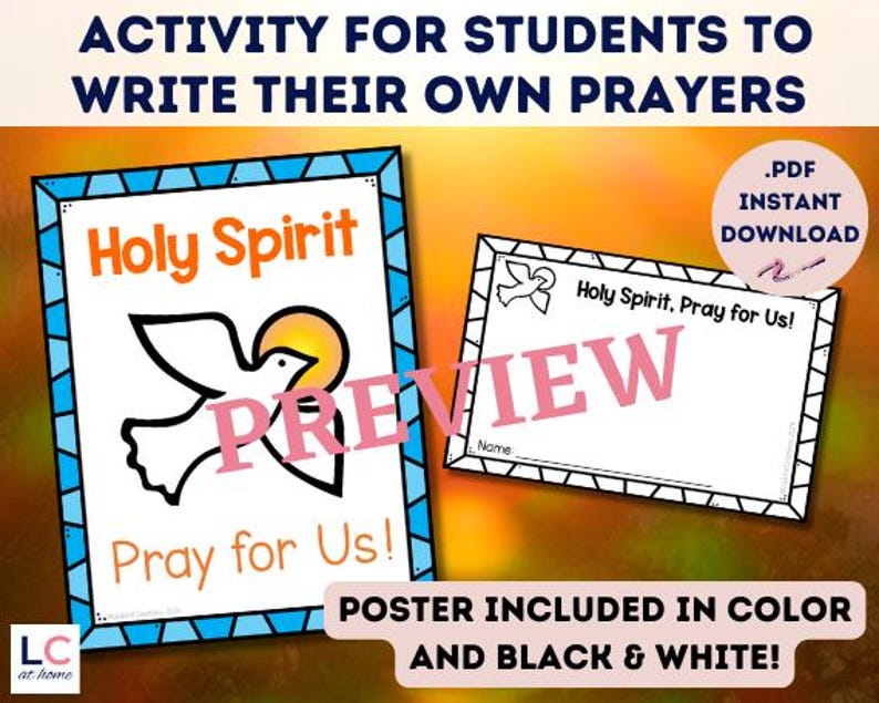 Holy Spirit Catholic Easy Reader and Activities | Pentecost Scripture ...