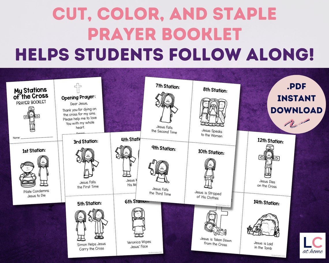 Stations of the Cross Poster and Prayer Booklet for Catholic Kids ...