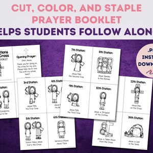 Stations of the Cross Poster and Prayer Booklet for Catholic Kids ...