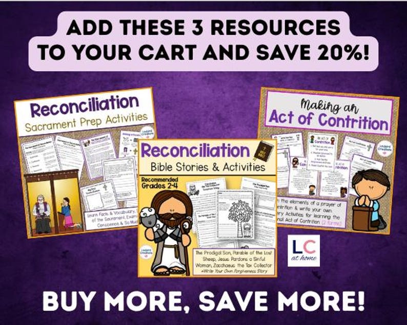 Act of Contrition Catholic Prayer Worksheets | Sacrament of First ...