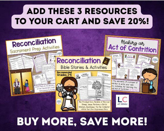 Act of Contrition Catholic Prayer Worksheets | Sacrament of First ...