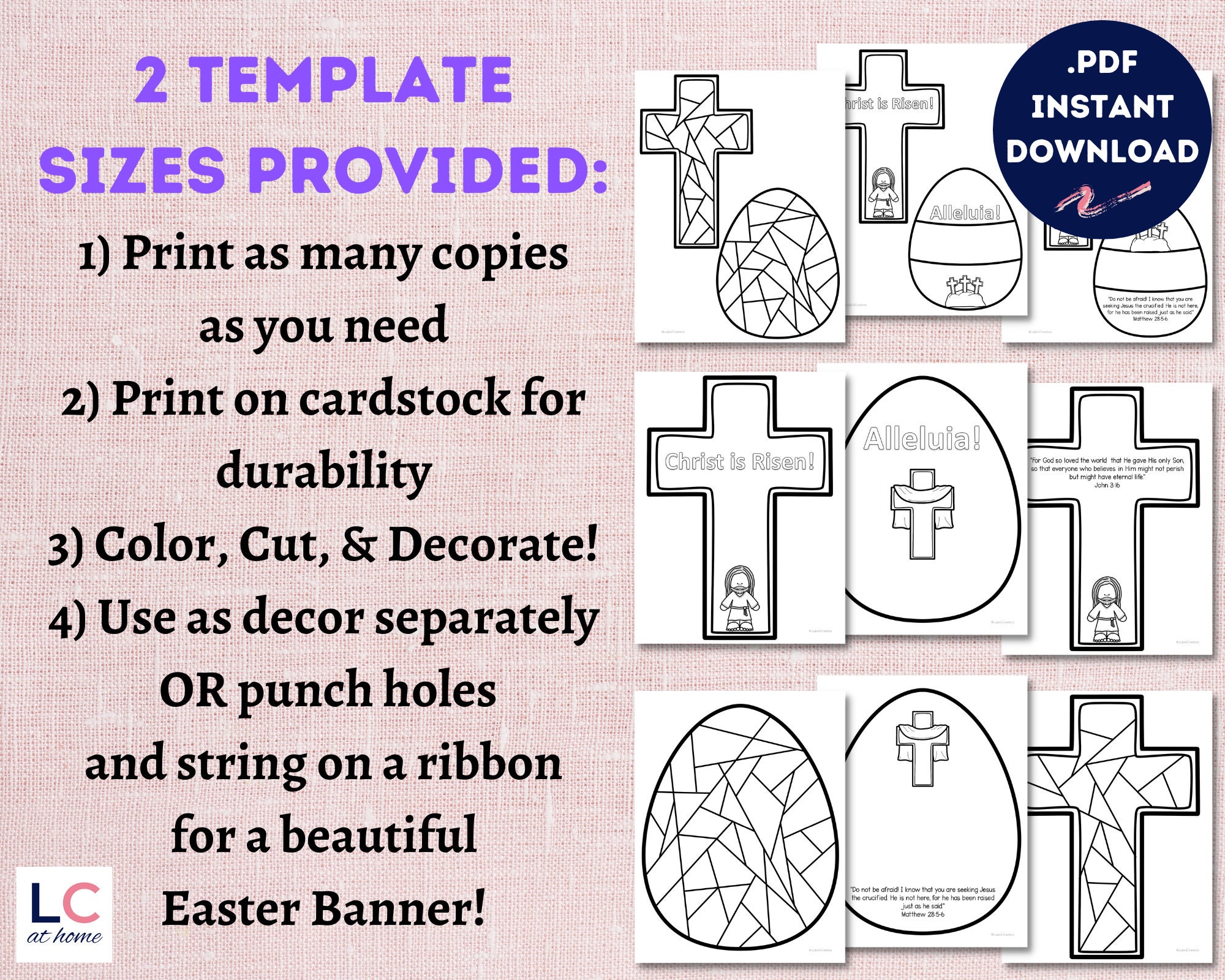 Easter Sunday Banner Craft for Kids | Catholic Easter Coloring Activity ...