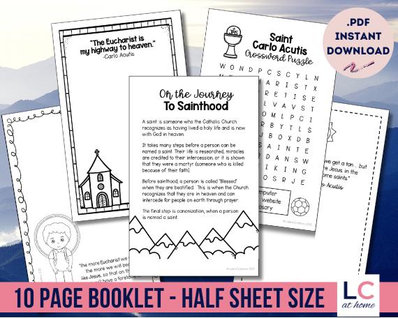 Saint Carlo Acutis Printable Activity Booklet for Catholic Kids ...