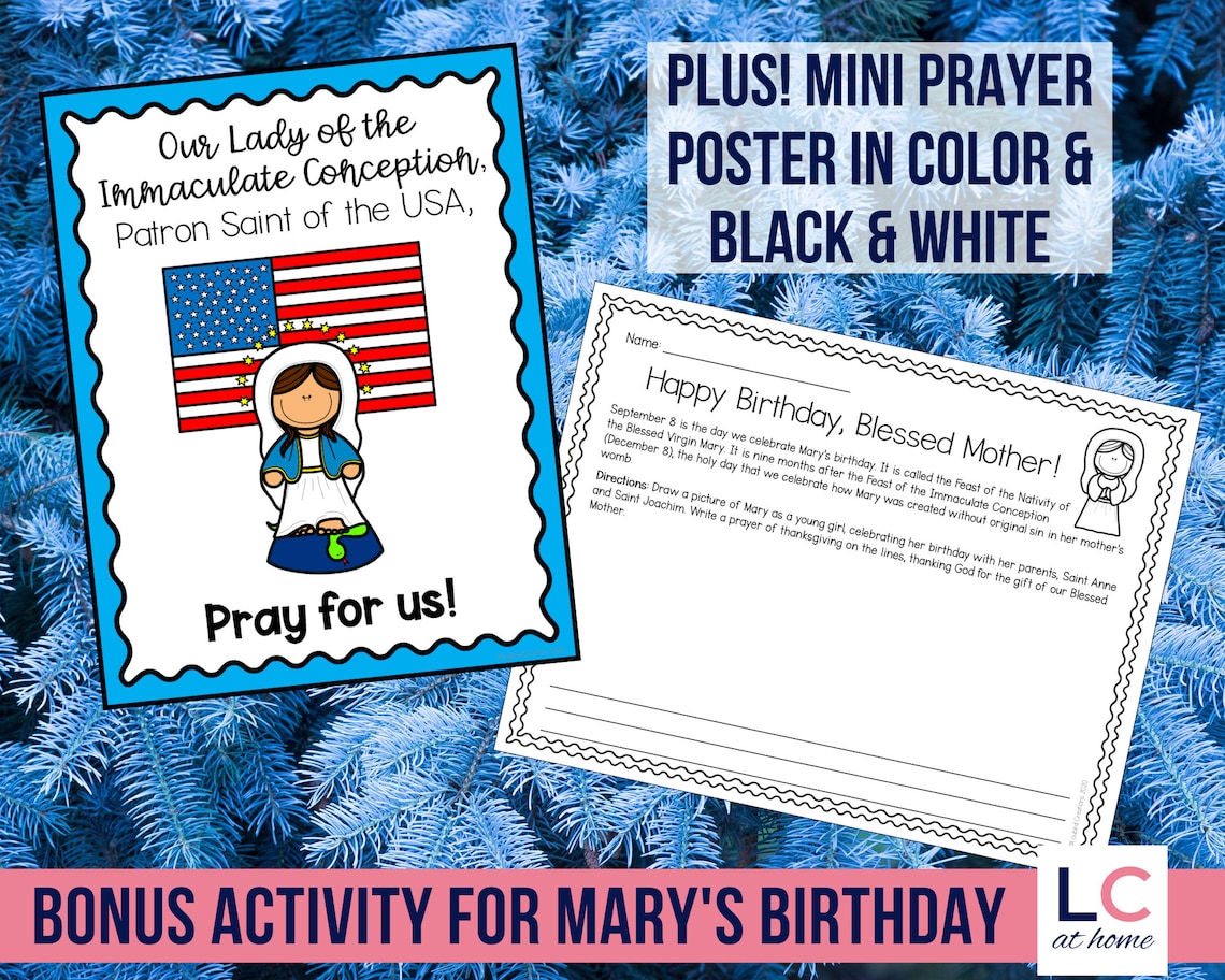 Feast of the Immaculate Conception Printable Activity Booklet for ...