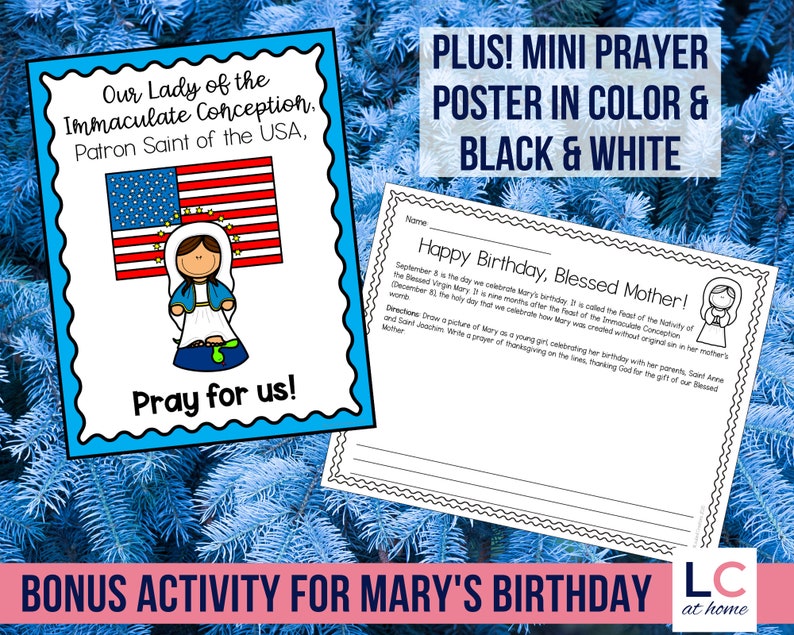 Feast of the Immaculate Conception Printable Activity Booklet for ...
