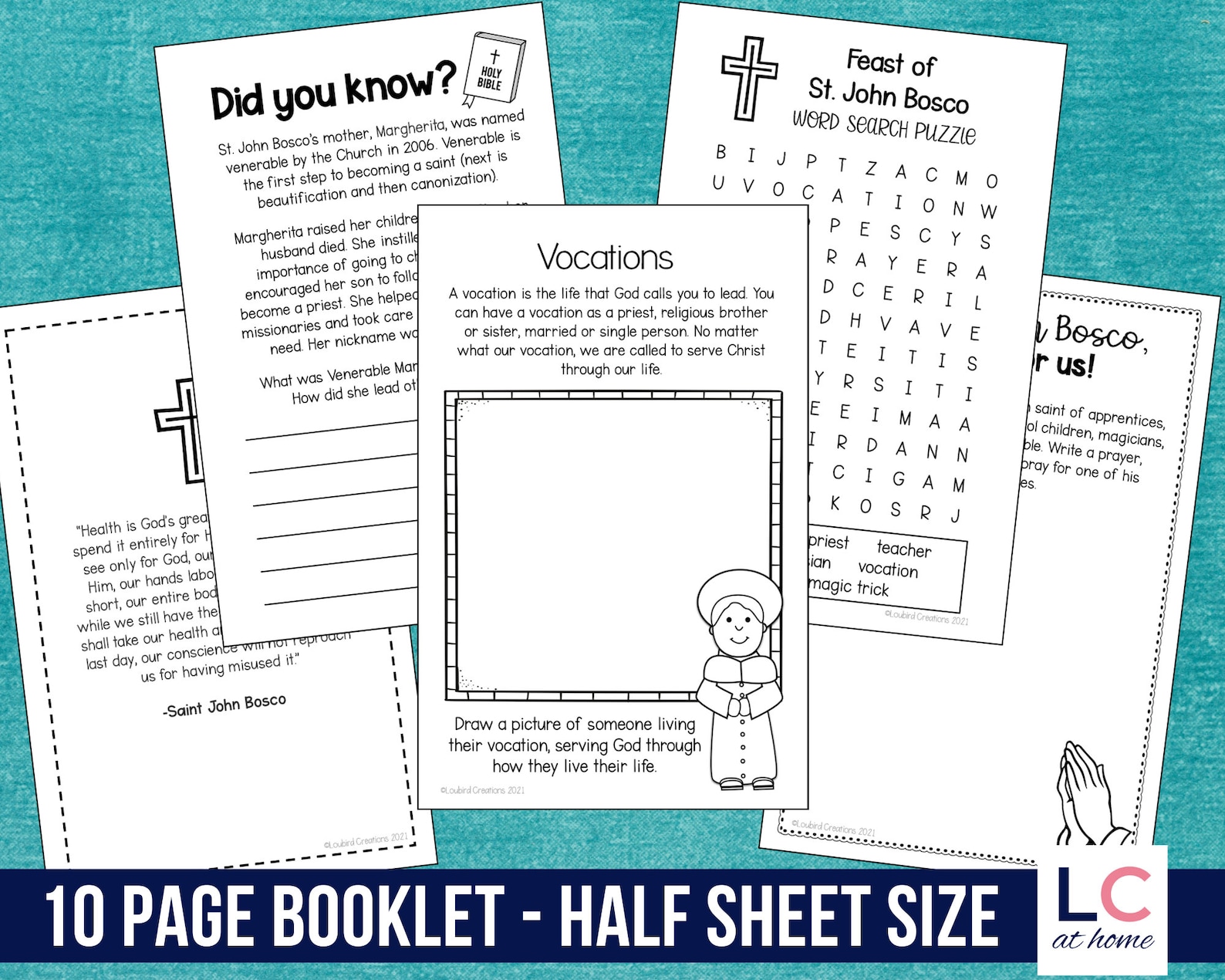 Saint John Bosco Printable Activity Booklet for Catholic Kids | St ...