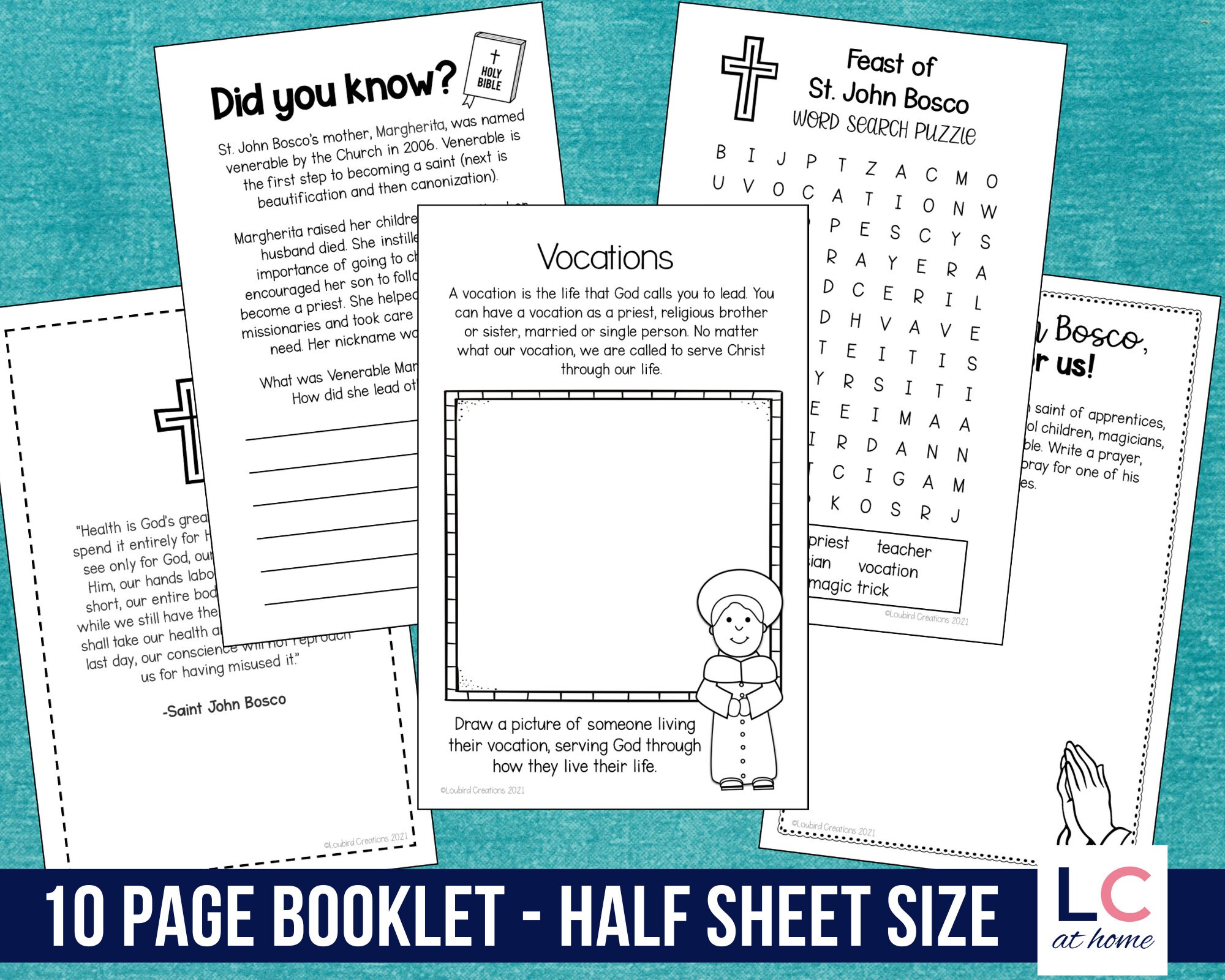 Saint John Bosco Printable Activity Booklet for Catholic Kids | St ...