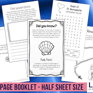 Saint Bernadette Soubirous Printable Activity Booklet for Catholic Kids ...