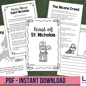 Saint Nicholas Printable Activity Booklet for Catholic Kids | St. Nick ...