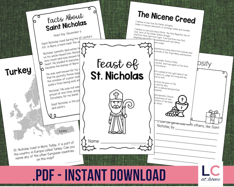 Saint Nicholas Printable Activity Booklet for Catholic Kids | St. Nick ...