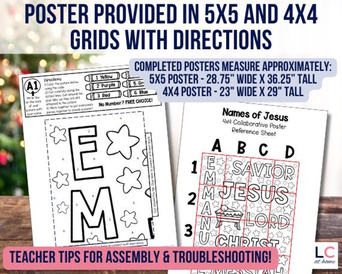 Christmas Collaborative Poster Activity | Advent Catholic Color by Code ...