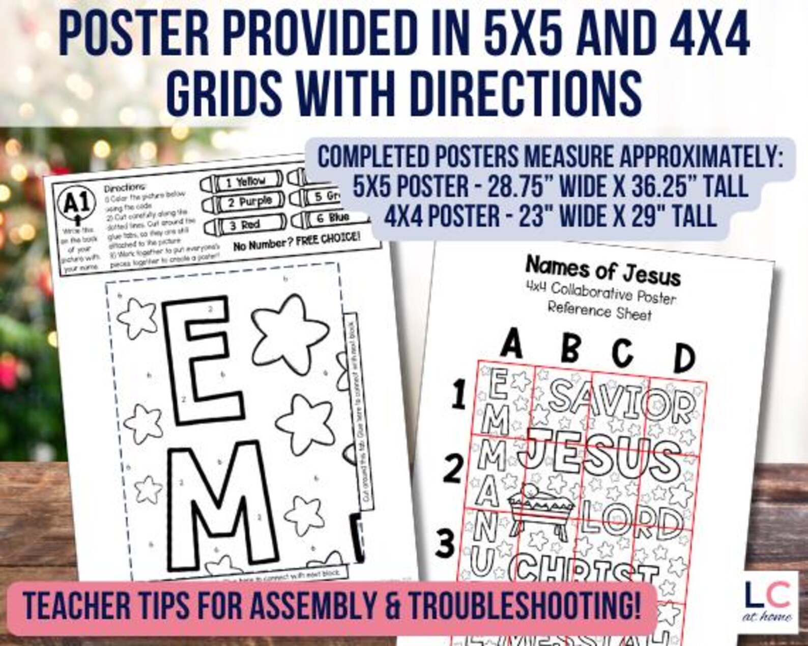 Christmas Collaborative Poster Activity | Advent Catholic Color by Code ...