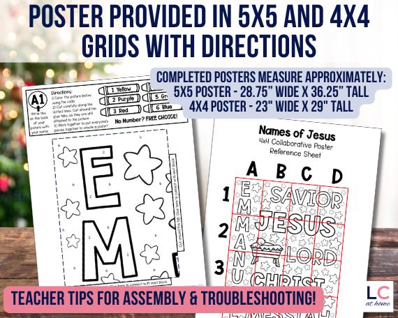 Christmas Collaborative Poster Activity | Advent Catholic Color by Code ...