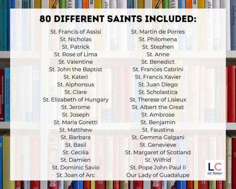 Catholic Saints Printable Bookmarks for Kids | 80 Saints Incentives ...