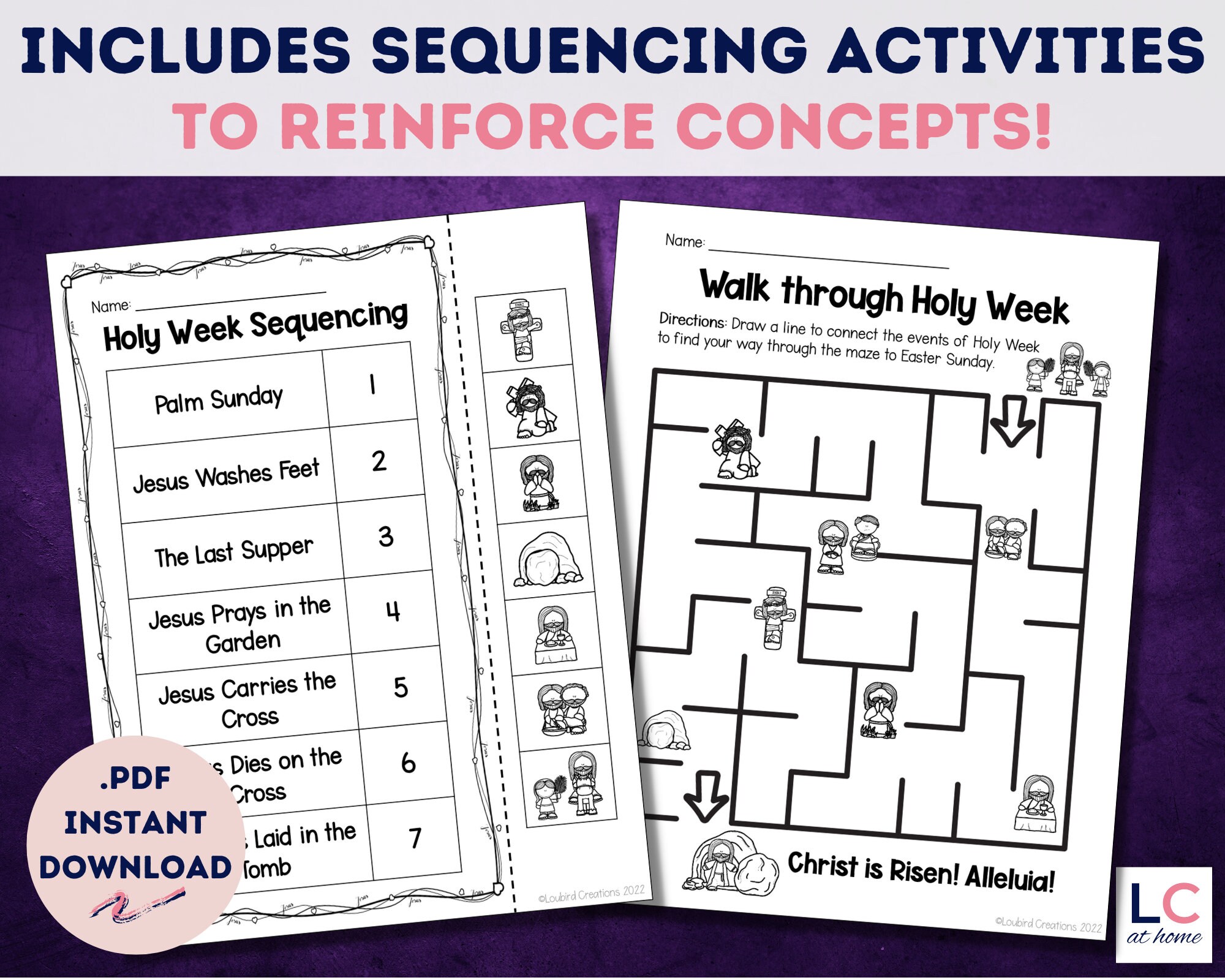 Holy Week Easy Reader and Sequencing Activities for Catholic Kids ...