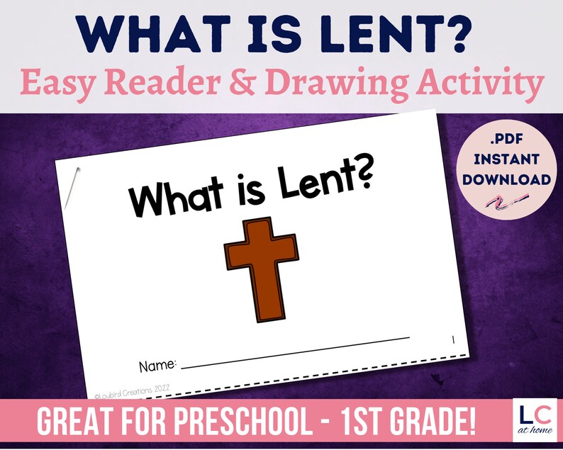 Lent Easy Reader for Catholic Kids Ash Wednesday Holy Week Sunday ...