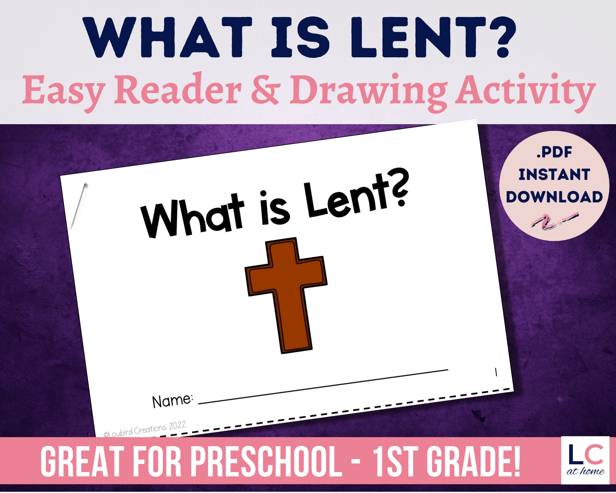 Lent Easy Reader for Catholic Kids Ash Wednesday Holy Week Sunday ...