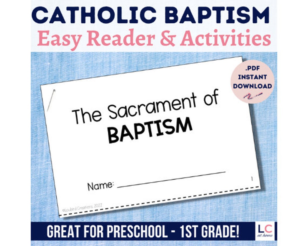 Catholic Baptism Easy Reader Seven Sacraments Activities for Kids ...