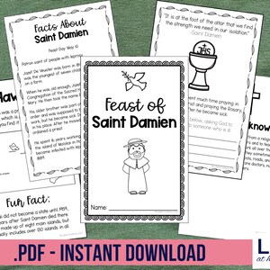 Saint Damien of Molokai Printable Activity Booklet for Catholic Kids ...