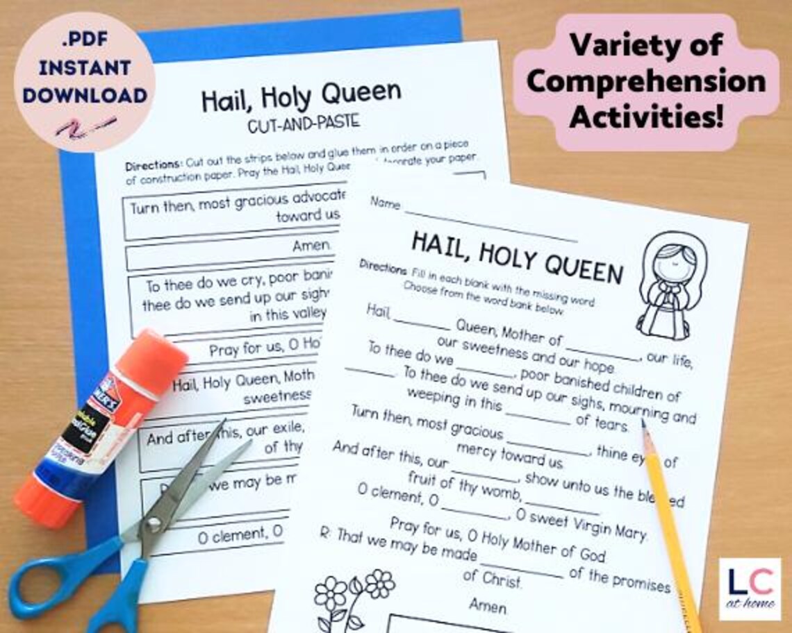 Mother Mary Catholic Prayers | Hail Mary | Memorare | Hail Holy Queen ...