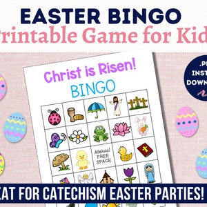 Easter Sunday Bingo for Catholic Kids Resurrection Game Holy Week ...