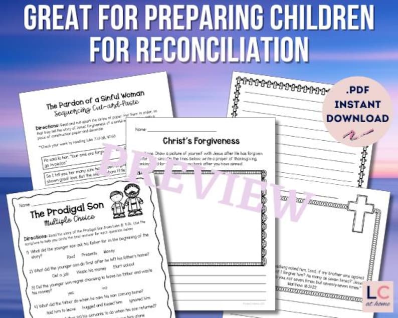 Reconciliation Bible Story Activities for Catholic Kids | Prodigal Son ...